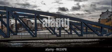 The wrought iron Victoria Swing Bridge Leith Edinburgh was one of the ...