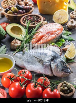 Raw salmon steak over board for cooking Stock Photo - Alamy