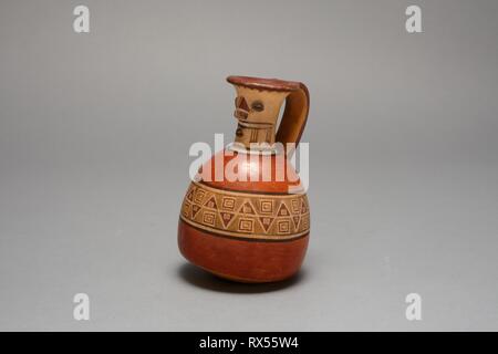 Inca. Aryballos with Modeled and Painted Face on Neck of Vessel. 1200 ...