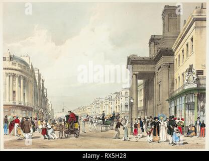 Regent Street, looking towards the Quadrant, London, 1822. The Quadrant ...