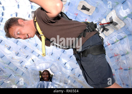 Zorbing, Lee Coan aquaspheres. Westhill Farm, Herts. 17.07.07 Stock ...
