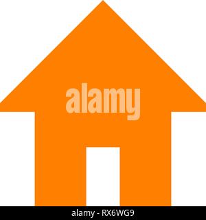 Home symbol icon - orange simple with outline, isolated - vector ...