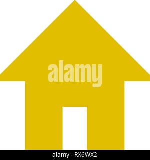 Home symbol icon - golden simple, isolated - vector illustration Stock ...