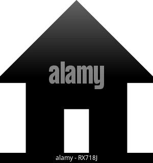 Home symbol icon - black gradient outline, isolated - vector ...
