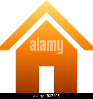 Home symbol icon - orange gradient, isolated - vector illustration ...
