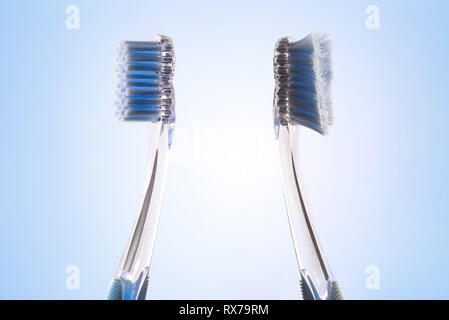 Old and used toothbrush comparison side by side with text before and ...