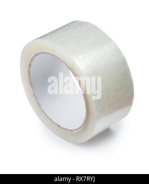 One roll of sticky tape, macro, isolated on white background Stock ...