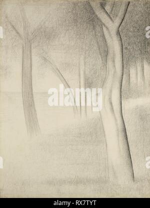 Trees (study for La Grande Jatte) 1884 by Georges Seurat Stock Photo ...