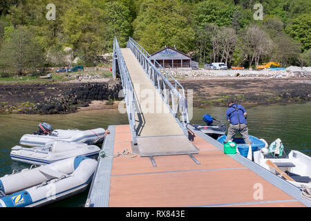 New floating pontoon pier at Lochaline harbour scottish west coast of ...