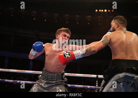 Jake Pettitt (left) and Stefan Slavchev during the Super-Bantamweight ...