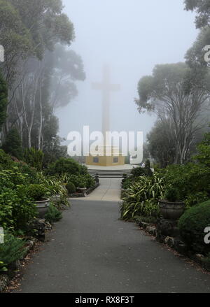 The Mount Macedon (Cameron) Memorial Cross photographed as the ...