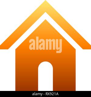 Home symbol icon - orange gradient, isolated - vector illustration ...