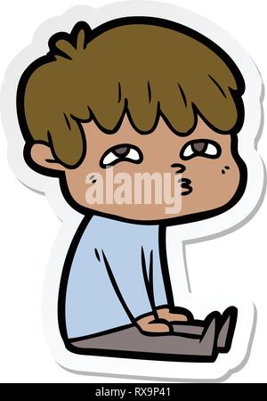 sticker of a cartoon curious man Stock Vector Image & Art - Alamy