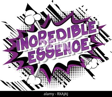 Essence - Vector illustrated comic book style phrase on abstract ...
