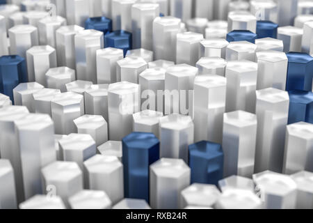 3d rendering, white hexagon pillar Stock Photo - Alamy