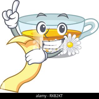 Chef with food chamomile tea in the cartoon shape Stock Vector Image ...