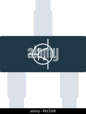 Smd transistor icon. Black background with white. Vector illustration ...