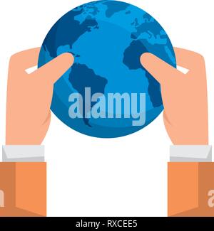 hands lifting world planet earth ecology icon Stock Vector Image & Art ...
