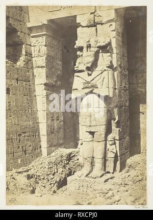 Temple of Medinet Habu, Albumen silver photograph, mid-19th century ...