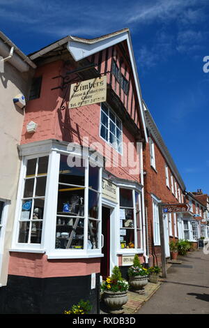 Local Shops Lavenham Town Suffolk County England Britain UK Stock Photo ...