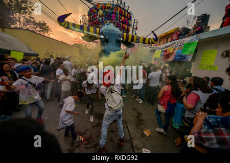 Tultepec, Mexico. 8th Mar, 2019. Traditional burning of pyrotechnic ...