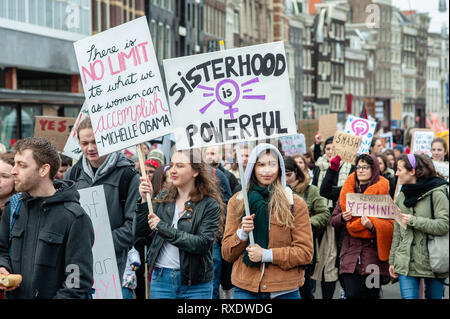 Amsterdam, Netherlands. 9th Mar 2019. Participants of the demonstration ...
