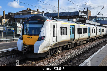 British Rail Class 700 train of the Thameslink at Crawley Railway ...