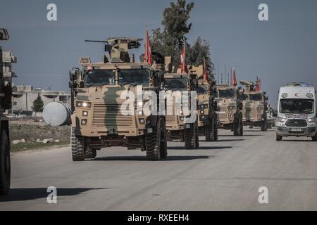 Fleet of armored vehicles seen during the patrol. The Turkish army ...