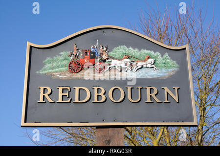 Redbourn Village sign, Redbourn, Hertfordshire, The village sign ...