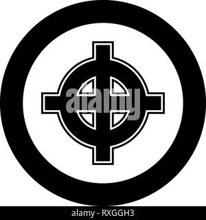 Celtic cross white superiority icon black color vector I flat style ...