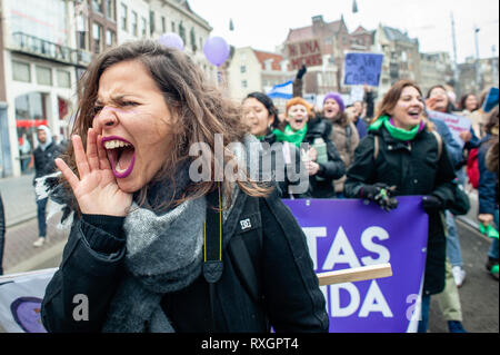 Amsterdam, Netherlands. 9th Mar 2019. Participants of the demonstration ...