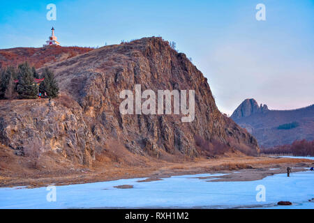 China. 10th Mar, 2019. Yakeshi, CHINA-Scenery of Yalu River in Yakeshi ...