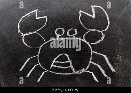 White color chak hand drawing in question mark shape on blackboard ...