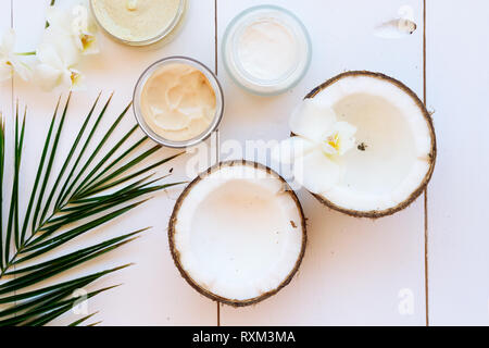 Coconut oil nd cosmetics Stock Photo - Alamy