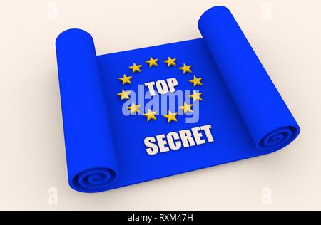 Paper scroll textured by European Union flag Stock Photo - Alamy