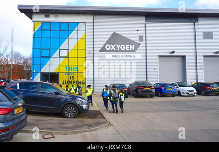 Oxygen Freejumping trampoline, Acton, West London, United Kingdom Stock ...