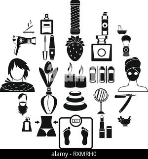 Lifting facial icons set. Simple set of lifting facial vector icons for ...