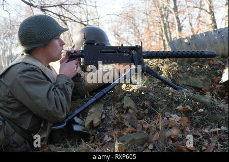 WW2 American GIs in Combat (Reenactors Stock Photo - Alamy
