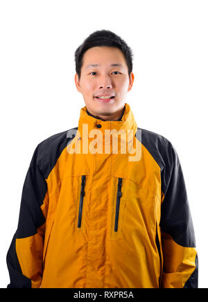 Portrait asian man wearing overcoat on white background Stock Photo - Alamy