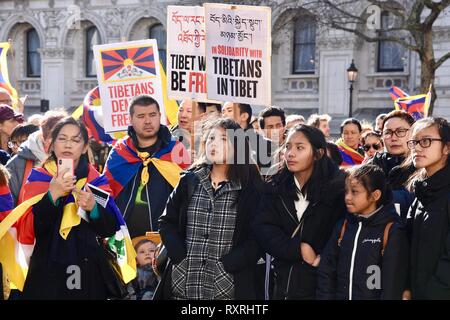 10th Mar 2019. Free Tibet Demonstration. Hundreds of Tibetans held a ...