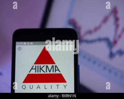 Ukraine. 10th Mar, 2019. Hikma Pharmaceuticals company logo seen ...