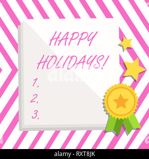 Writing note showing Happy Holidays Motivational Call. Business photo ...