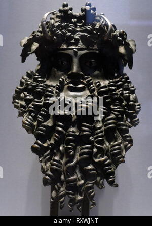 Mask of Dionysus-Osiris, Roman, 200 BC - AD 200. bronze mask from the ...