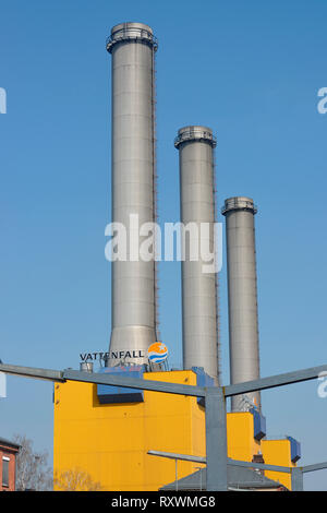 Wilmersdorf power station, Berlin, Germany, inner city ring road, city ...