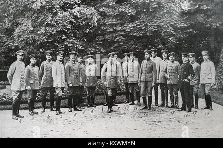 World War One, German generals with Kaiser Wilhelm II, Western Front ...