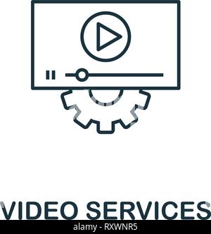 Laptop online stream icon. Outline laptop online stream vector icon ...