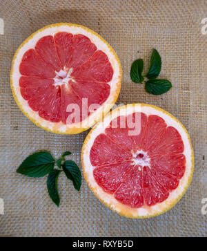 Flesh of grapefruit citrus slice isolated on white background with ...