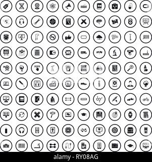 100 training icons set black circle Stock Vector Image & Art - Alamy
