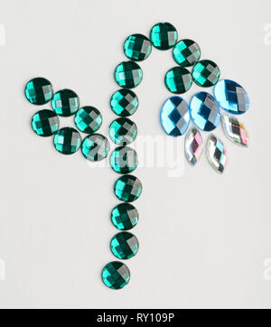 White brilliant flower on green background Stock Photo - Alamy