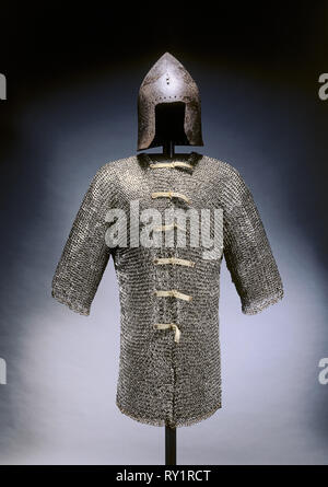 North Italy; Barbute, 14th century helmet Stock Photo - Alamy